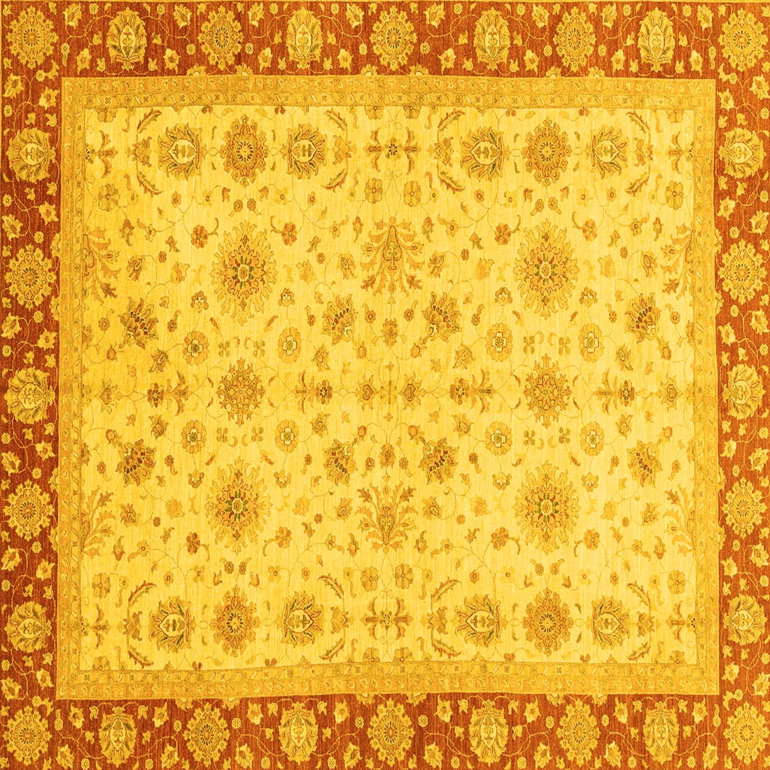 Ahgly Company Indoor Square Abstract Yellow Modern Area Rugs, 4' Square ...