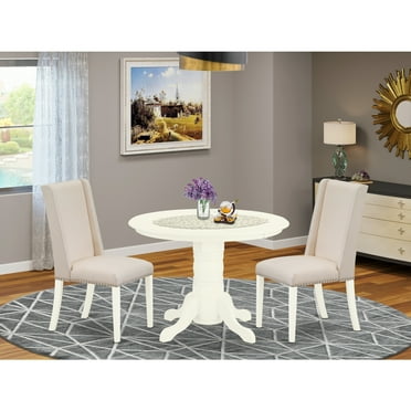 HomeStock Boho Beauty 5Pc Rounded 42 Inch Dining Table And Four Parson ...