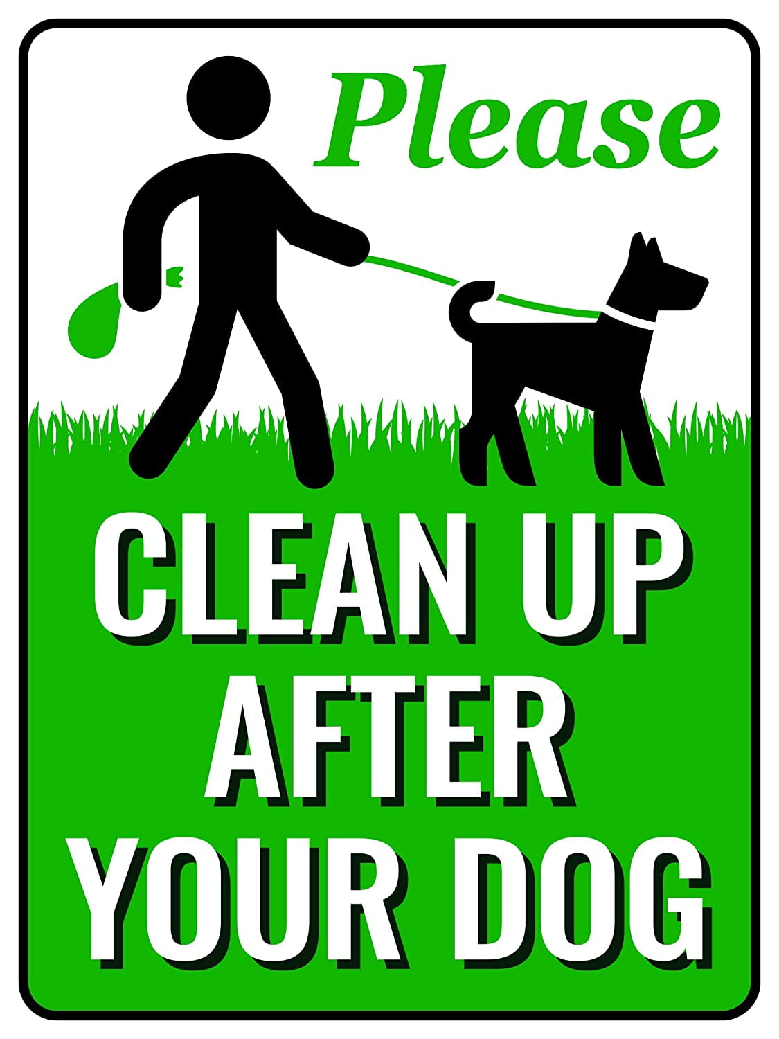 Bigtime | Signs Authority Clean Up After Your Dog 12" X 9" Yard Sign ...