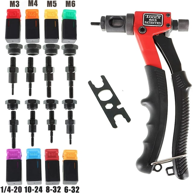 Rivet Gun Kit 8" Rivnut Thread Setting Tool Nut Setter NutSert Metric ...
