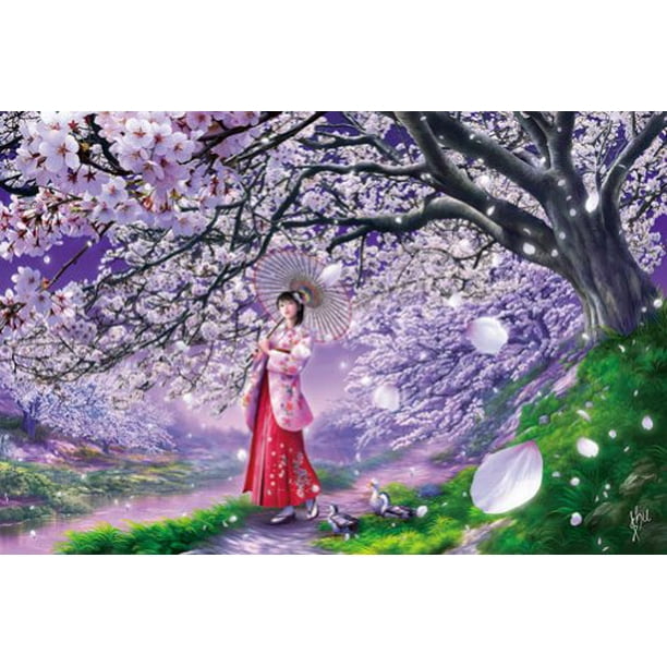 [108 piezas] Sakura Cherry Blossom Wind Jigsaw Puzzle (18,2 x 25,7 cm ...