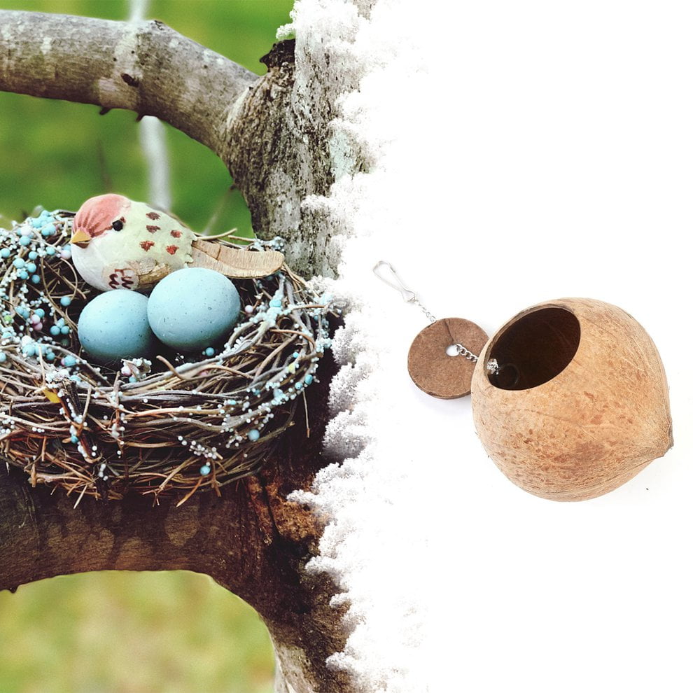 Coconut Shell Bird Nest Parrot Supplies Natural Cleaning Comfortable ...