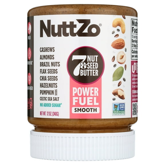 NuttZo Organic 7 Nut and Seed Butter, Power Fuel Crunchy, Unsweetened ...