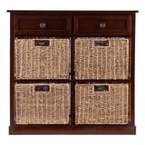 Maklaine Modern / Contemporary 4 Basket Storage Unit in Mahogany ...