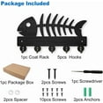 Fishbone Wood Key Holder for Wall Fish Key Hook Organizer 11.8×6.7 ...
