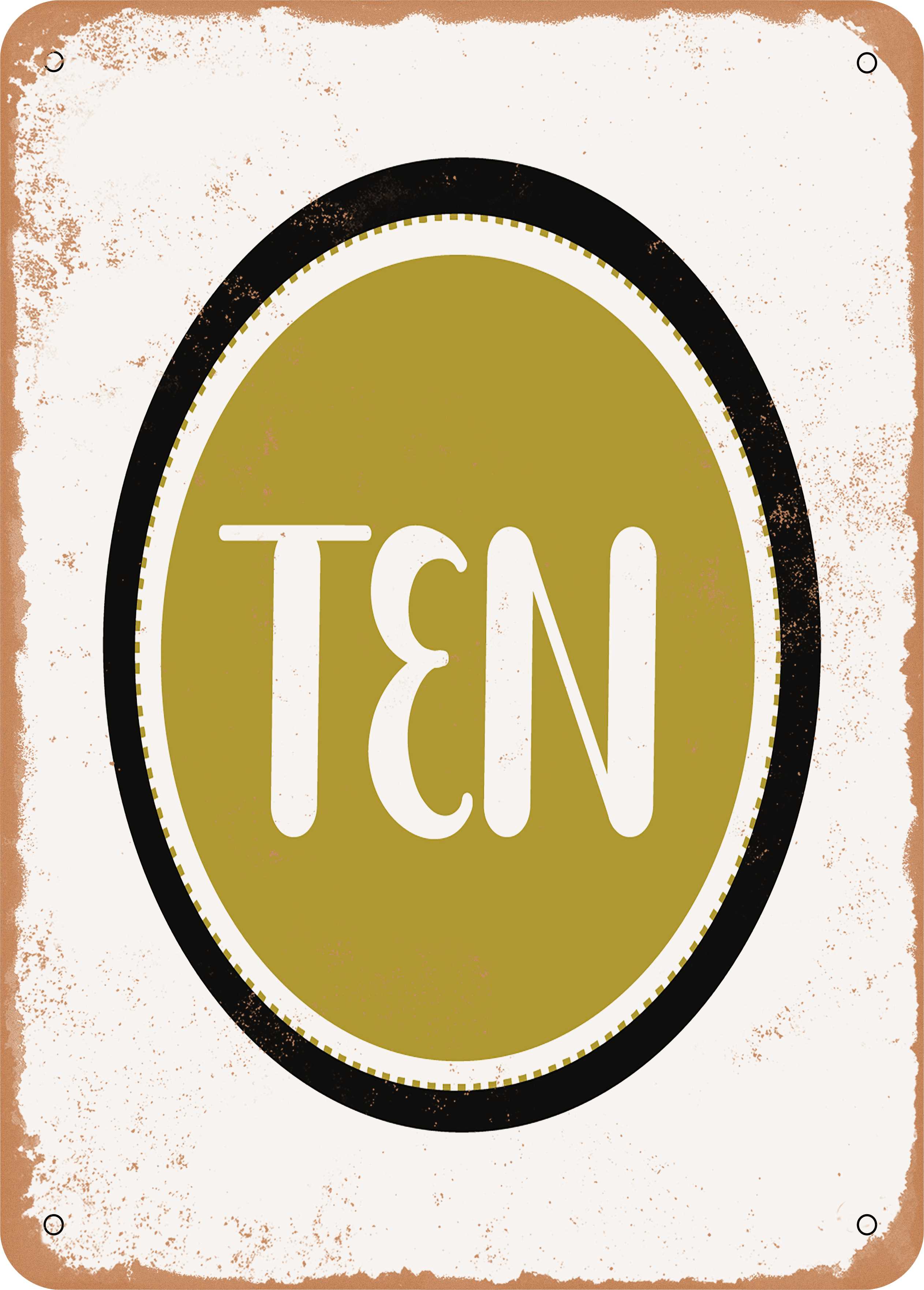 7 x 10 METAL SIGN - Ten - Vintage Rusty Look - Walmart.com