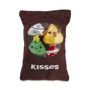 Hershey Kiss Shimmering Plush 3 inch Stuffed Silver Valentine Kiss With ...