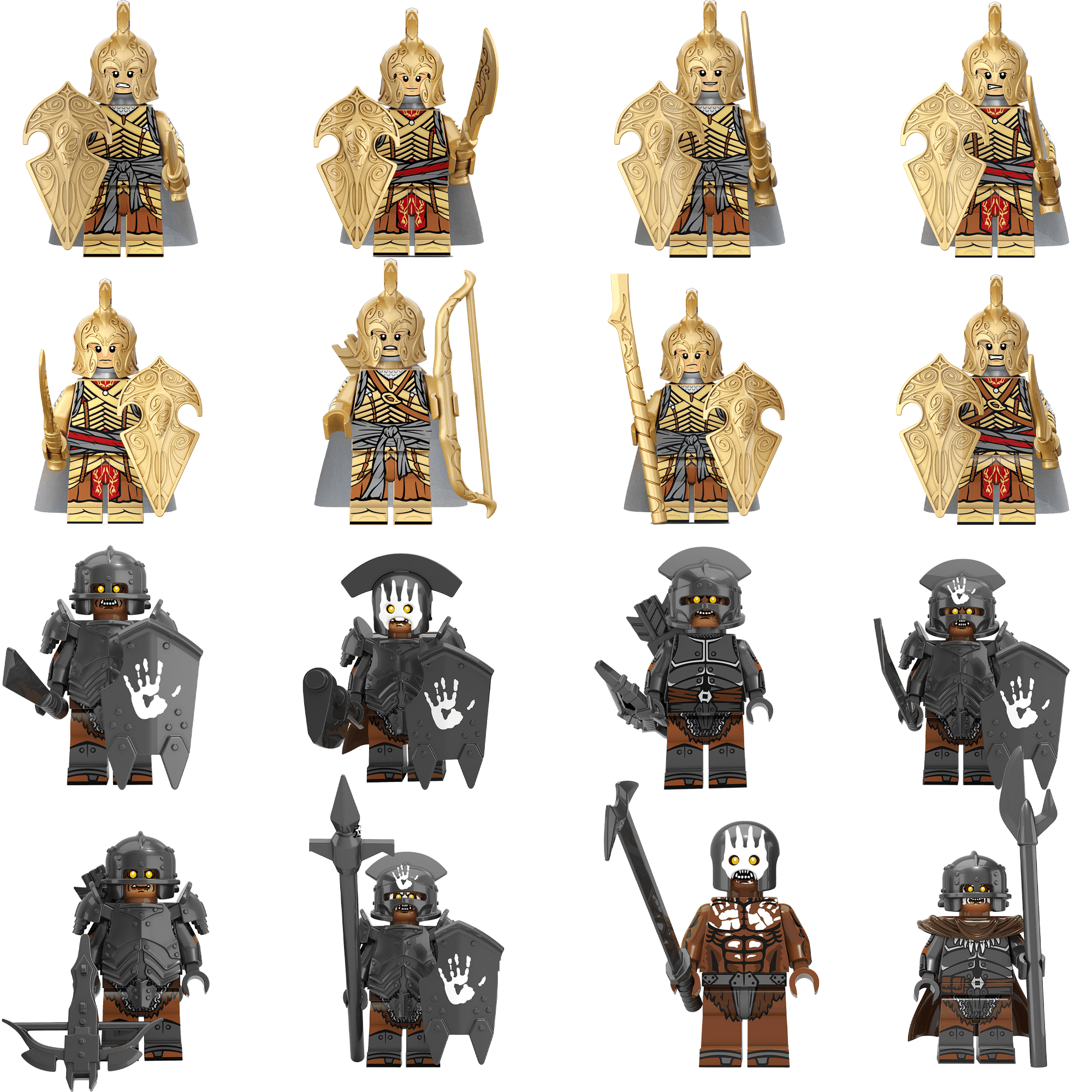 16Pcs Lord of the Rings Elf Guard Minifigures Medieval Ancient Roman ...