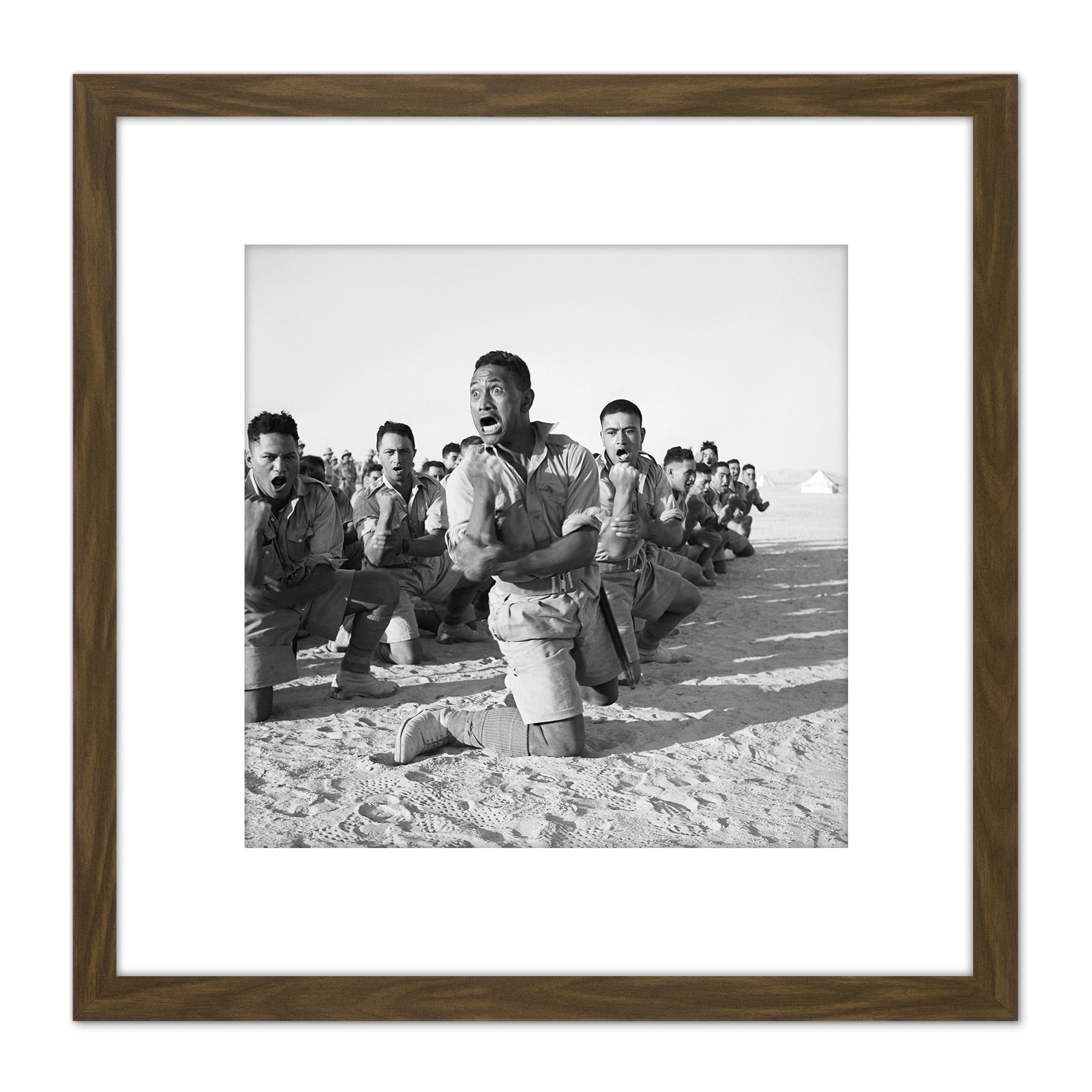 WWII War Maori Battalion Haka Egypt 1941 Photo 8X8 Inch Square Wooden ...
