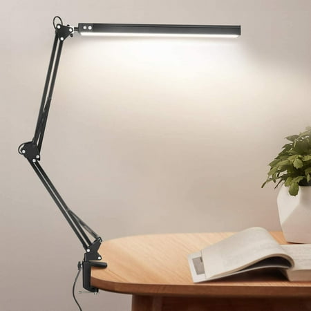 LED Desk Lamp with Clamp, 10W Swing Arm Desk Lamp Eye-Care Dimmable ...