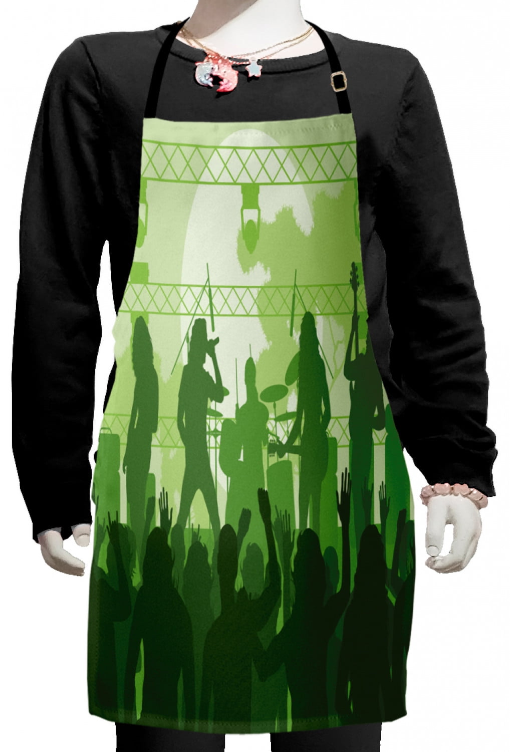 Music Kids Apron, Rock Concert Concept Band Performing on the Stage and ...