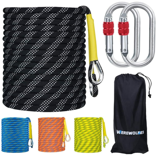 WEREWOLVES 8MM Climbing Rope, 65ftHigh Strength Outdoor Safety Static ...