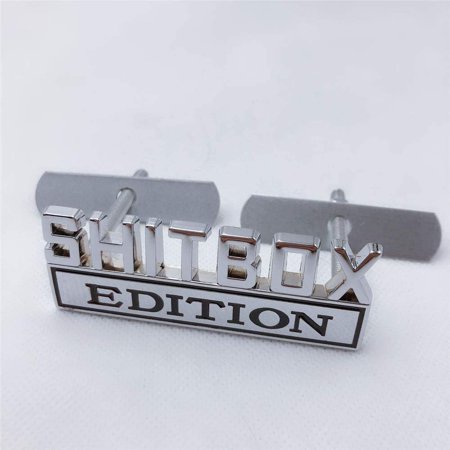 SHITBOX EDITION 3D Logo Car Front Grille Metal Badge Emblem Chrome ...
