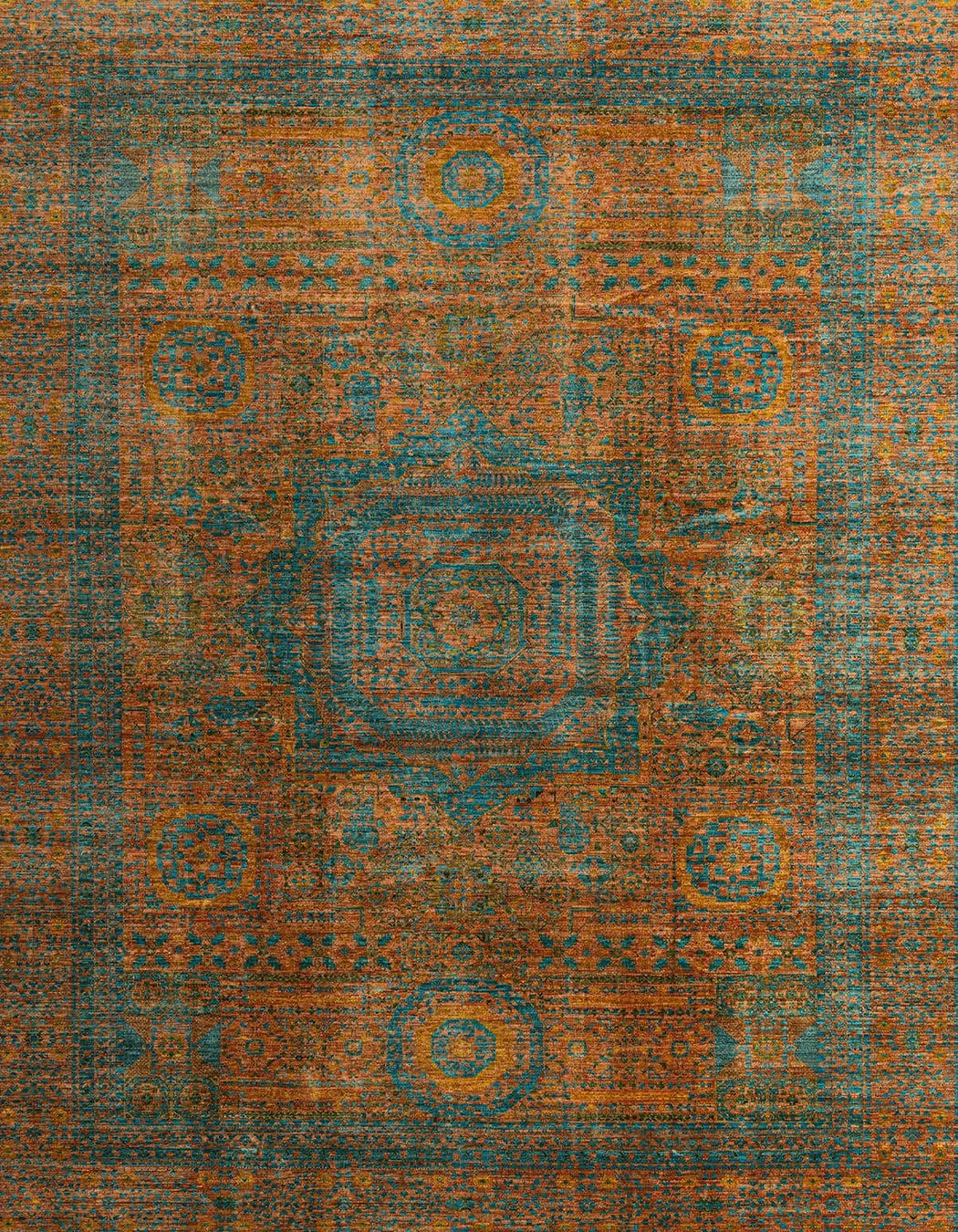 Ahgly Company Indoor Rectangle Abstract Dark Green Abstract Area Rugs ...