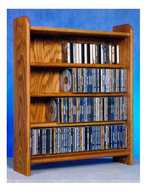 4 Shelf CD Storage (Honey Oak) - Walmart.com