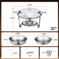 WARMOUNTS 5QT Round Chafing Dish Buffet Set, Stainless Steel Catering ...