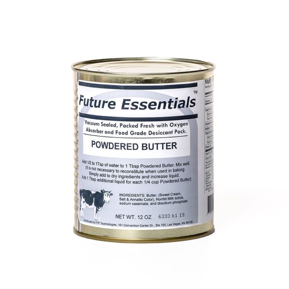 Vacuum Sealed Powdered Butter 10 Year Shelf Life 17 Servings 12 Oz Can ...