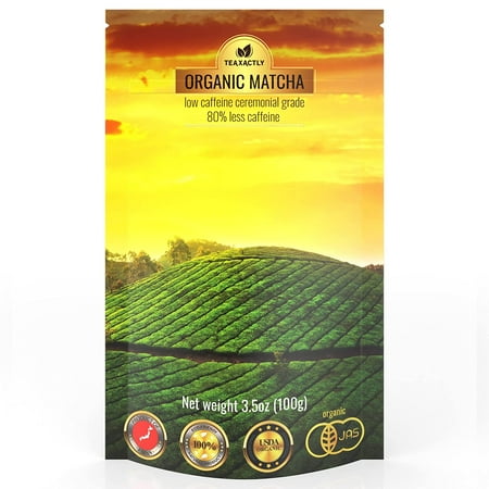 Matcha Green Tea Powder - Organic 80% Decaf Ceremonial Grade - Low ...