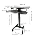 Black Rolling Electric Podium Desk Height Adjustable with Wheels for ...