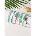 5pcs/Set Cute Cartoon Octopus, Shell & Fish Ceramic Stretch Bracelet ...