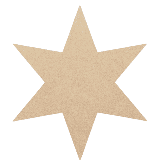Krafty Supply Wood Six-Point Stars, 1/4" Thick MDF, Bulk Set of 10 Wood ...