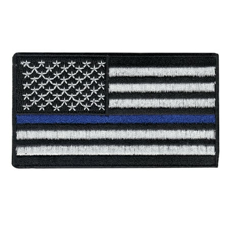 Blue Line USA America Police Support Flag Patch - Walmart.com