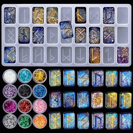 Rune Resin Mold Symbol Rune Letter Silicone Mold DIY Symbol Word Resin ...