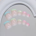 24 count Colorful Tip Press Toenails Short Square Nails with Colorful ...