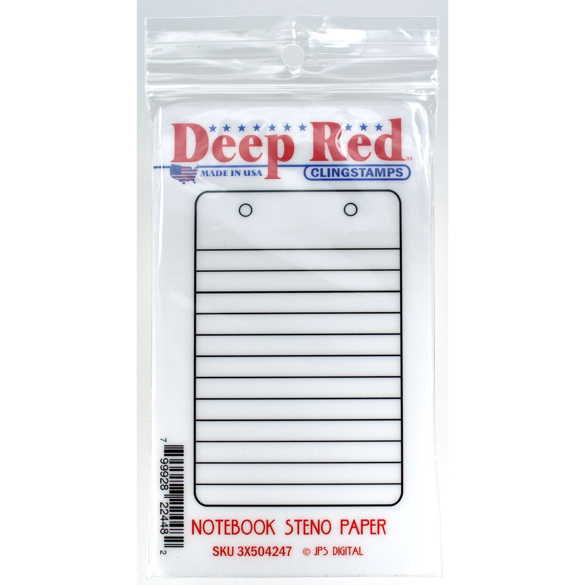 Deep Red Cling Stamp-Notebook Steno Paper - Walmart.com