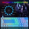 Wired Gaming Keyboard 60% True Mechanical Keyboard Mini Portable 62 ...