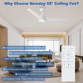 52 inch Ceiling Fans with Lights and Remote, Dimmable 3 Color ...