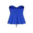 Women's Casual Plain Strapless Royal Blue Sleeveless Tops S (4 ...
