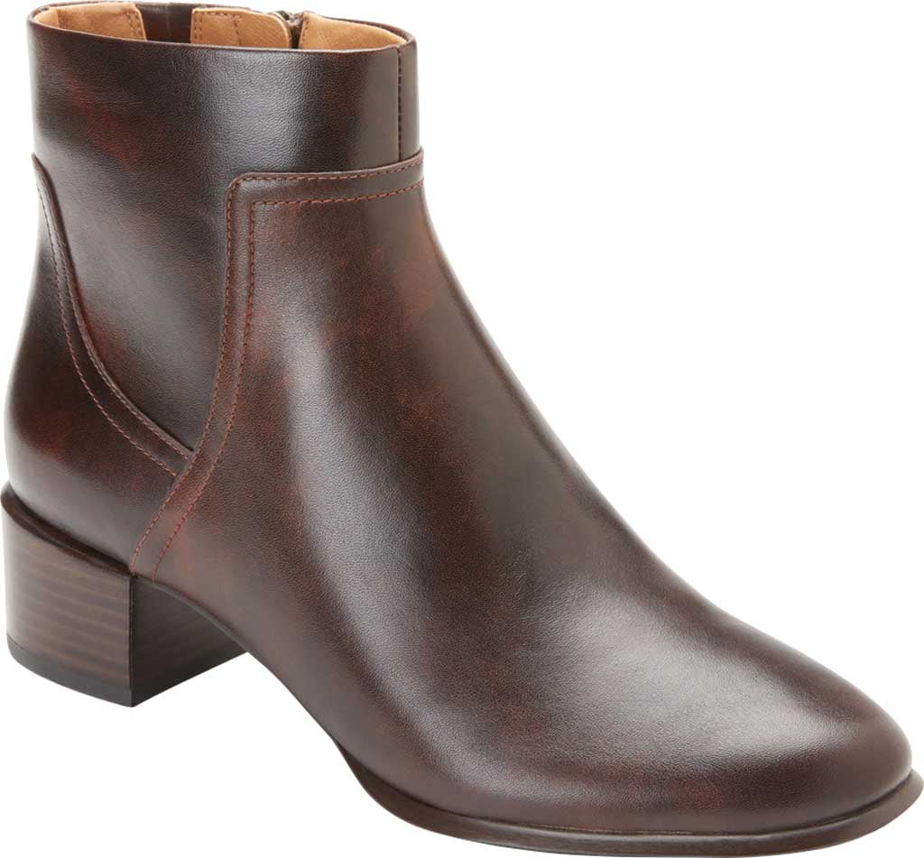 Women's Vionic Kamryn Waterproof Ankle Bootie Chocolate Tipped Leather ...