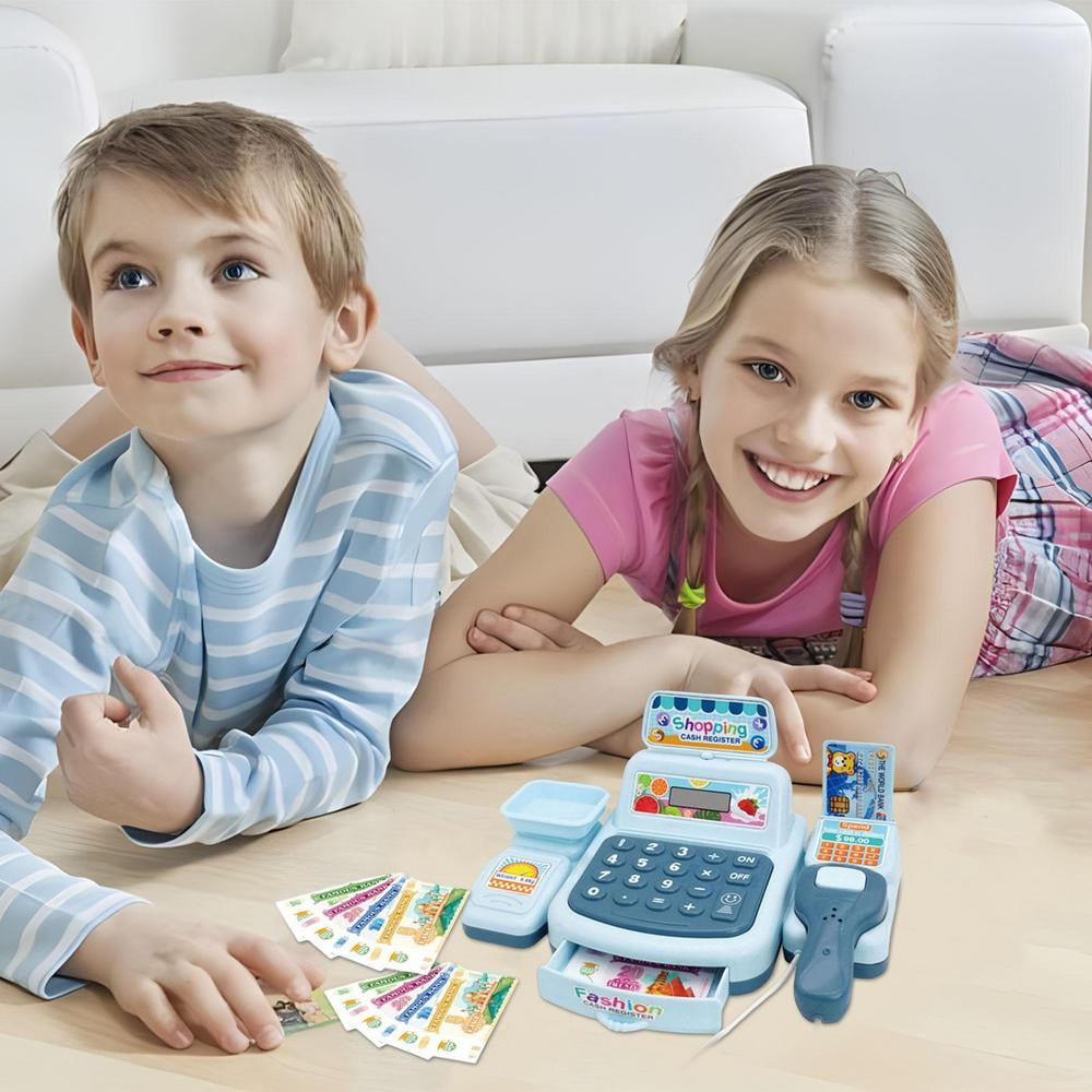 Buy Peitten Kids Cash Register Toy Grocery Store Scanner Pretend Play ...