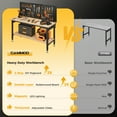 CAMMOO Heavy Duty Workbench, 60" with Pegboard, Adjustable Height ...