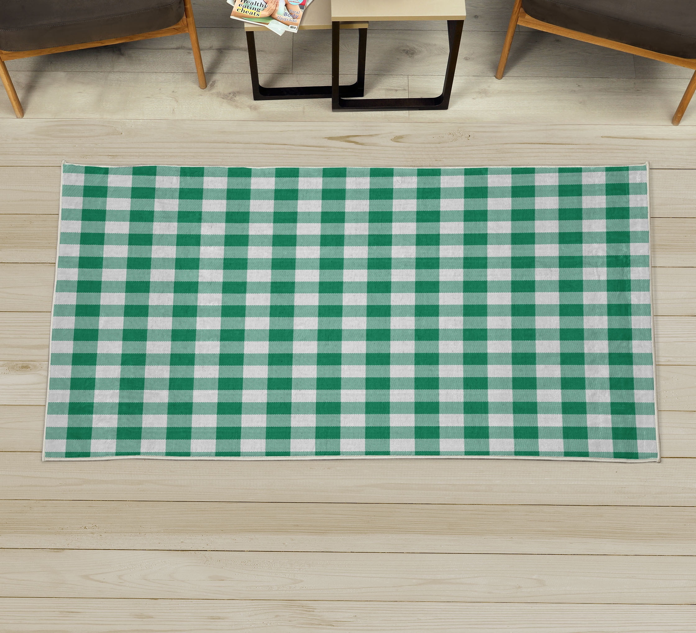 Plaid Decorative Rug, Lumberjack Fashion Buffalo Checks Pattern Retro ...