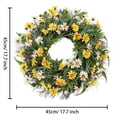 Spring Wreath for Front Door with Artificial Flowers and Leaves, Indoor ...