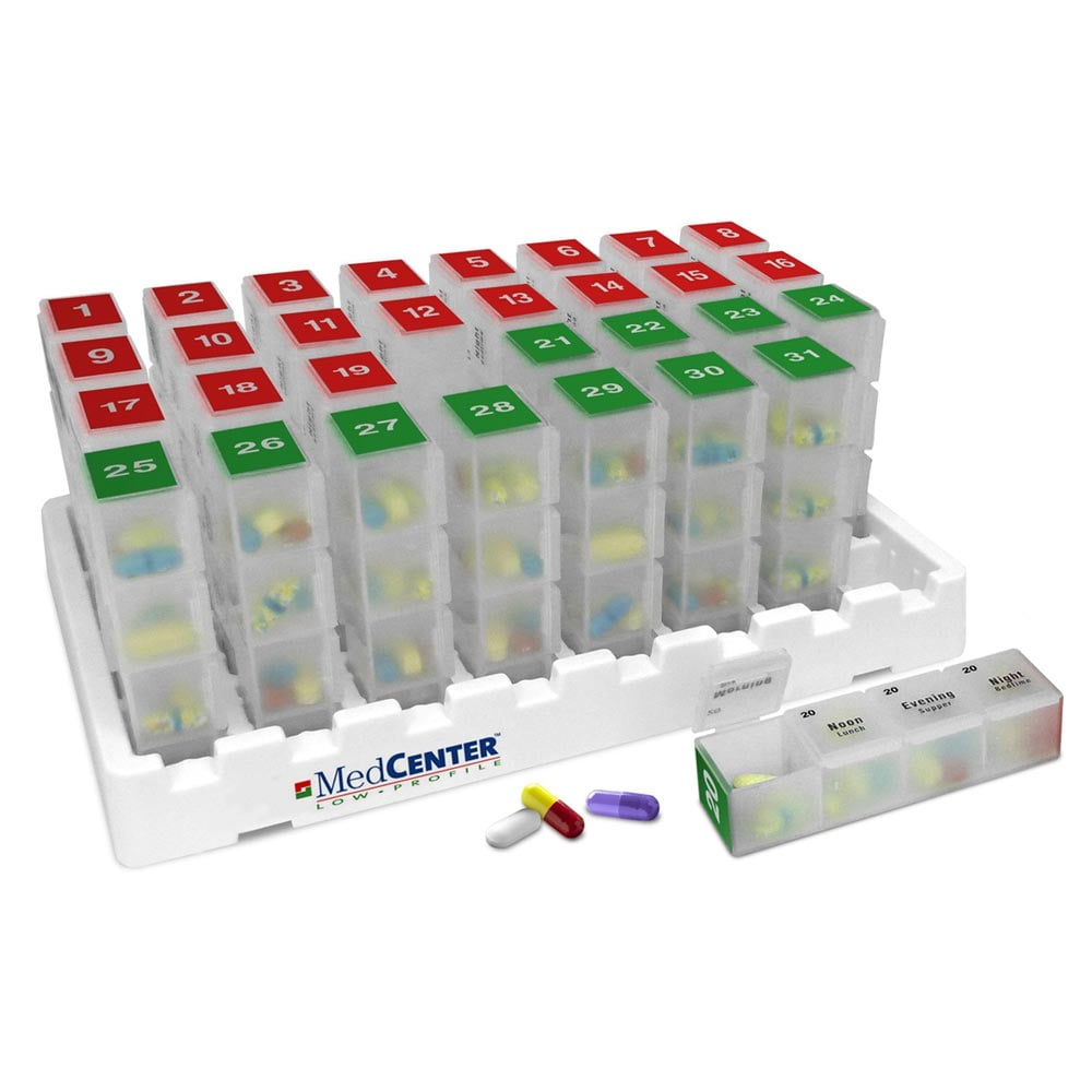 MedCenter Four-a-Day Monthly Pill Organizer - Walmart.com