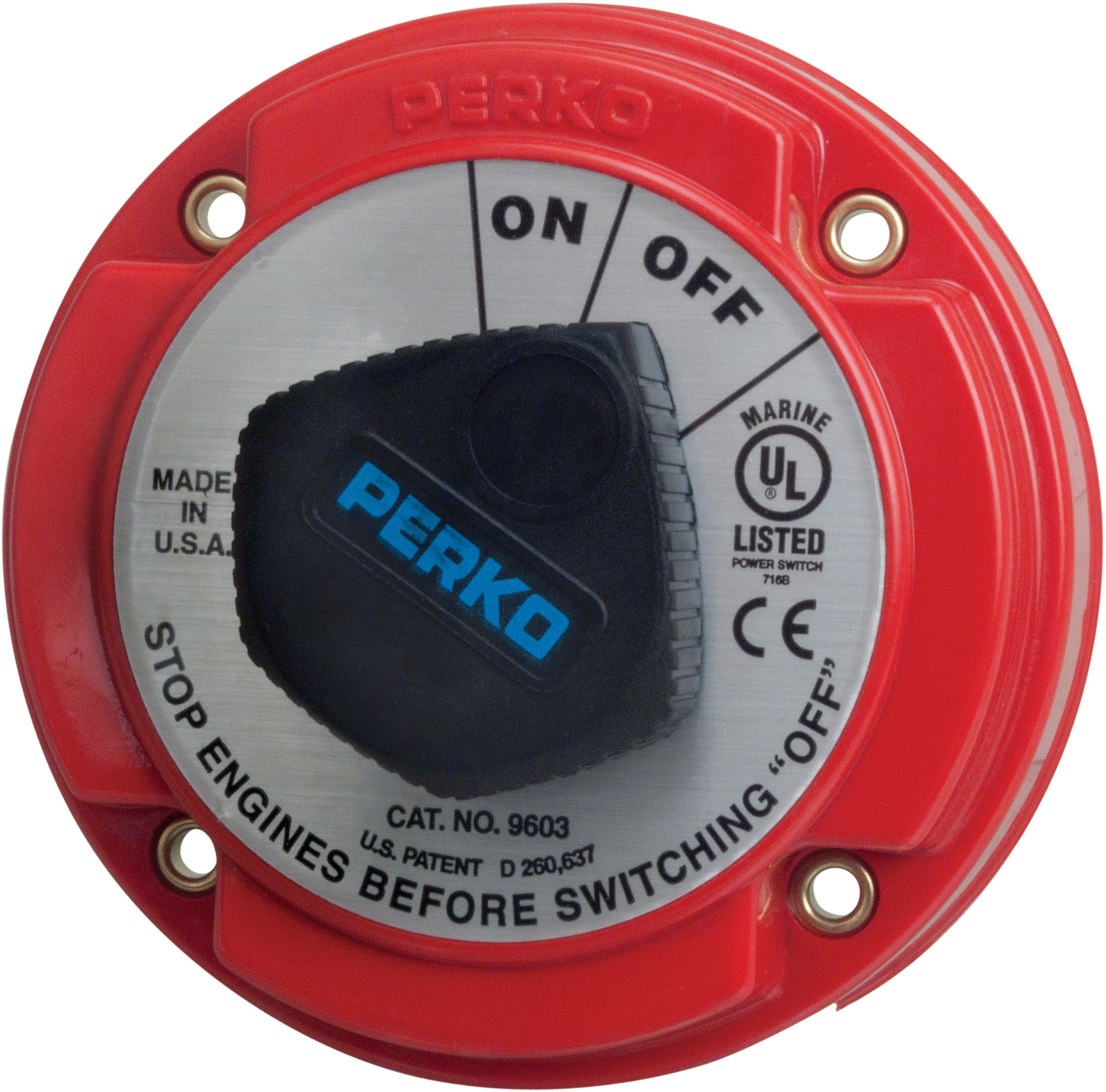 Perko 9603DP Medium Duty Main Battery Disconnect Switch with Alternator ...