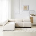 Evelyn 83 In. 5-Piece V Shaped Modular Sectional Sofa Couch For Living ...