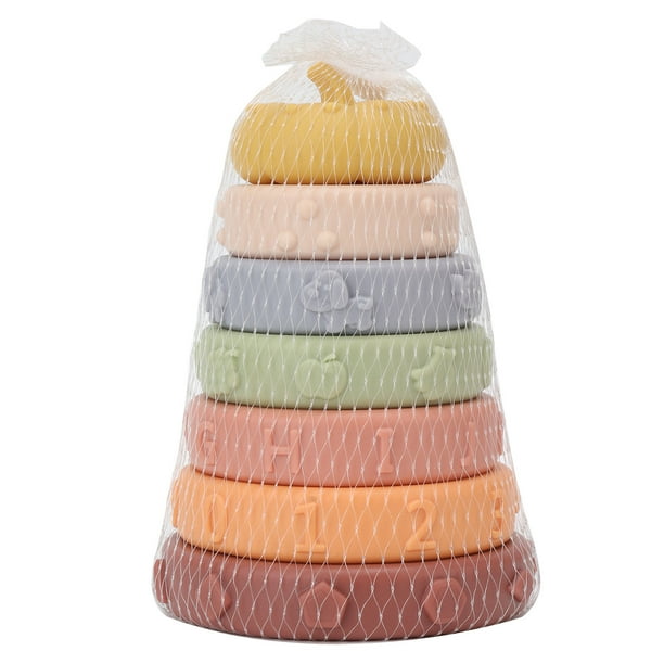 Baby Sensory Stacking Rings, Educational 6pcs Soft Building Rings ...