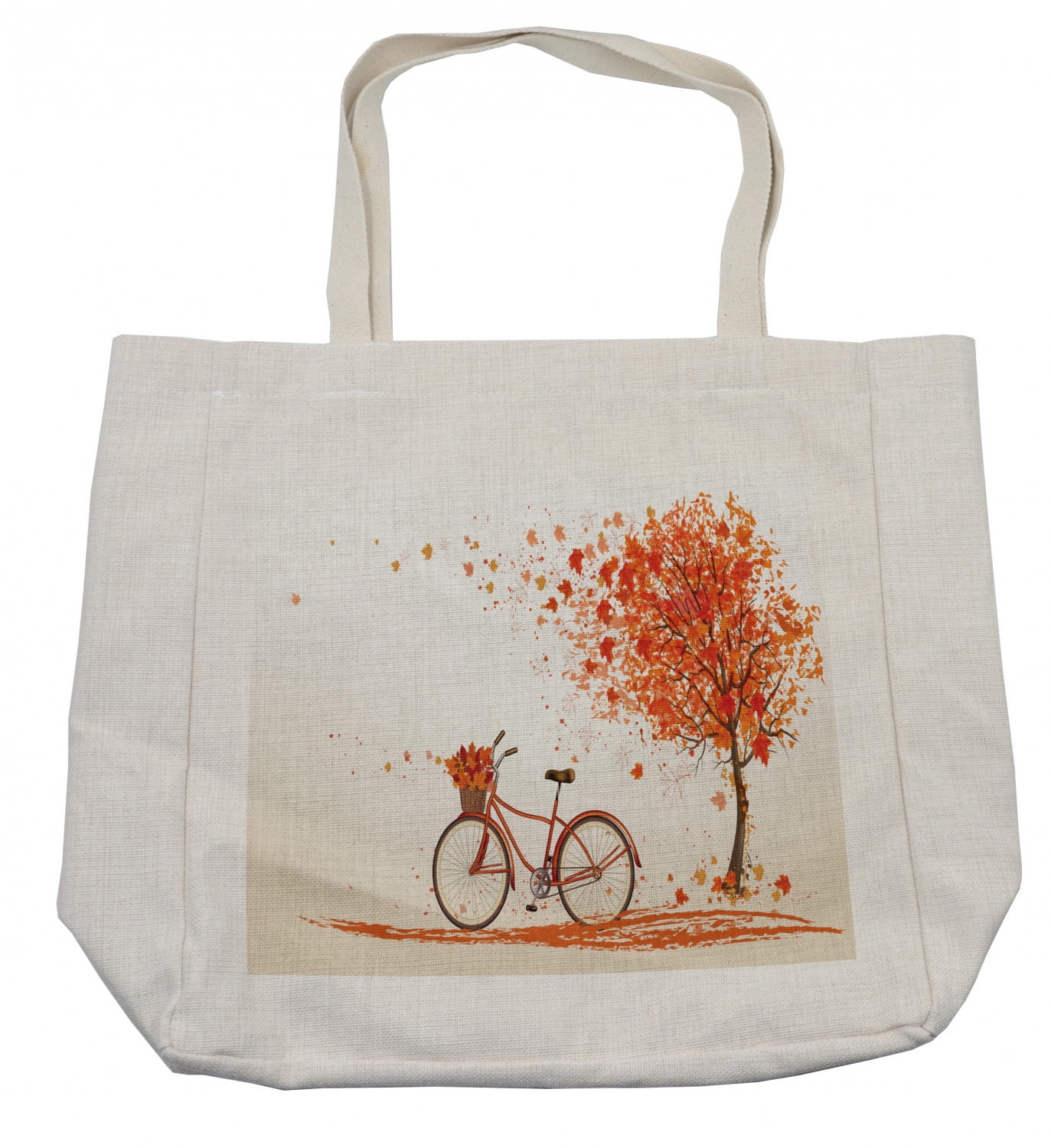 Bicycle Shopping Bag, Autumn Tree Aged Old Bike November Day Fall ...