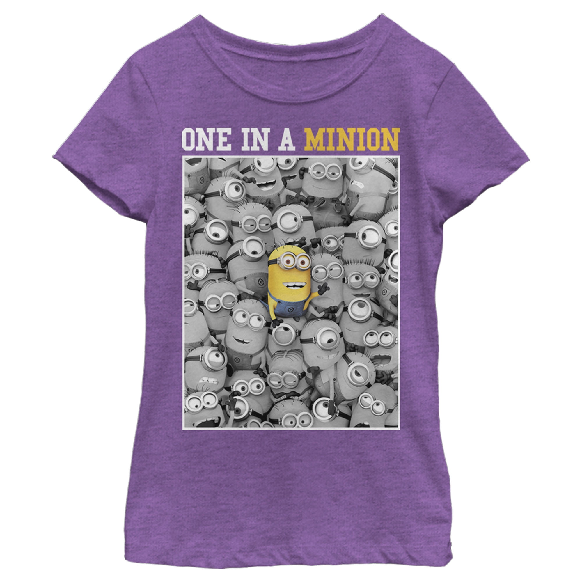 Girl's Despicable Me Minions One In A Minion Color Pop Out Graphic Tee ...