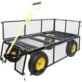 Steel Garden Cart Flatbed with Removable Sides, 1000LBS Heavy Duty Yard ...