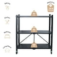 Organize It All 3 Shelf Foldable Metal Storage Shelves, Wheels, Adult ... Organize It All 3 Shelf Foldable Metal Storage Shelves, Wheels, Adult ...