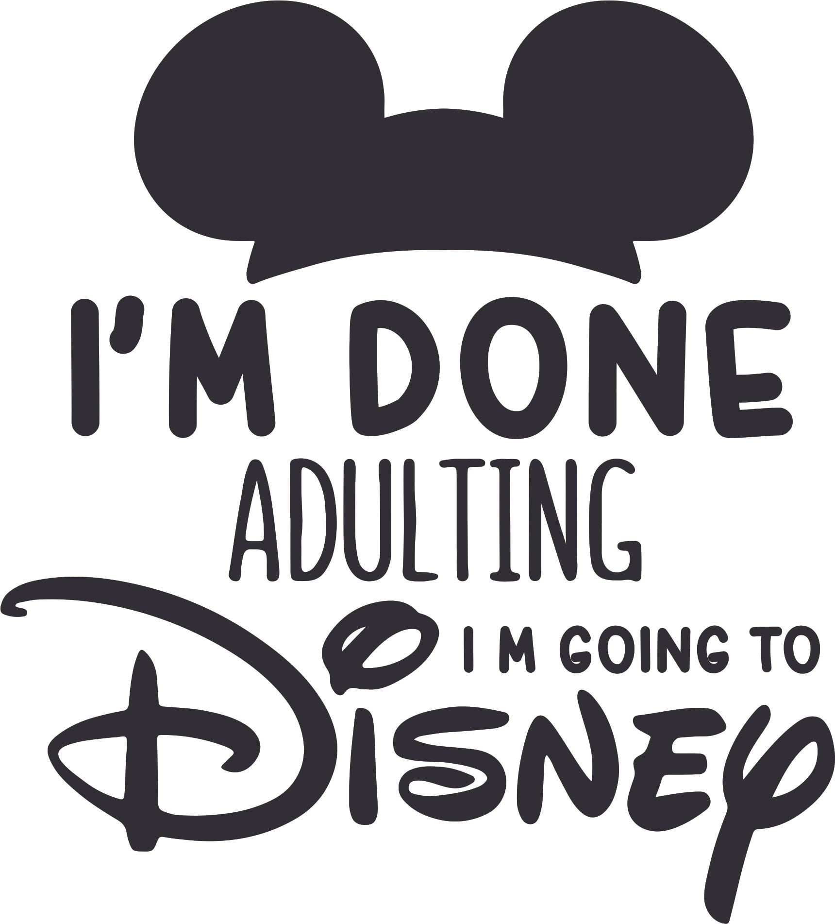 Im Done Adulting Logo Cartoon Character Art Vinyl Decors Sticker