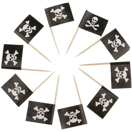 50pcs Pirate Flag Picks Toothpicks Cupcake Toppers Food Cake Toppers ...