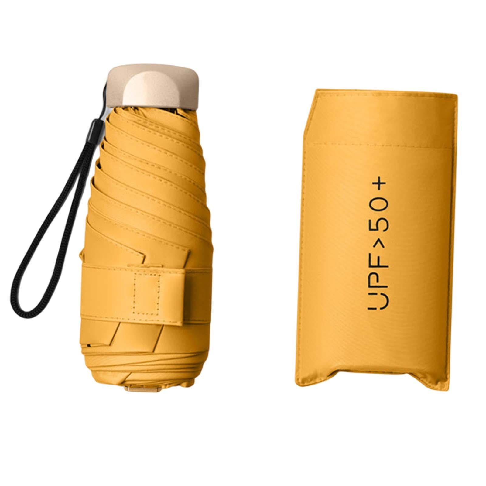 Protection Umbrella with Case Waterproof Collapsible Small Umbrella ...