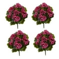 Indoor Outdoor Uv Resistant Geranium Artificial Bush, Set Of 4 ...
