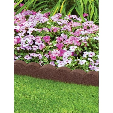 GroundSmart SmartLoc Scallop Landscape Edging, 4' Red Rubber Garden ...